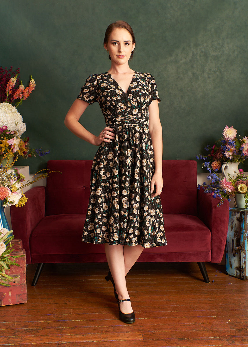 Fiorella Corset Black Dots Daisy Dress – Elise Design