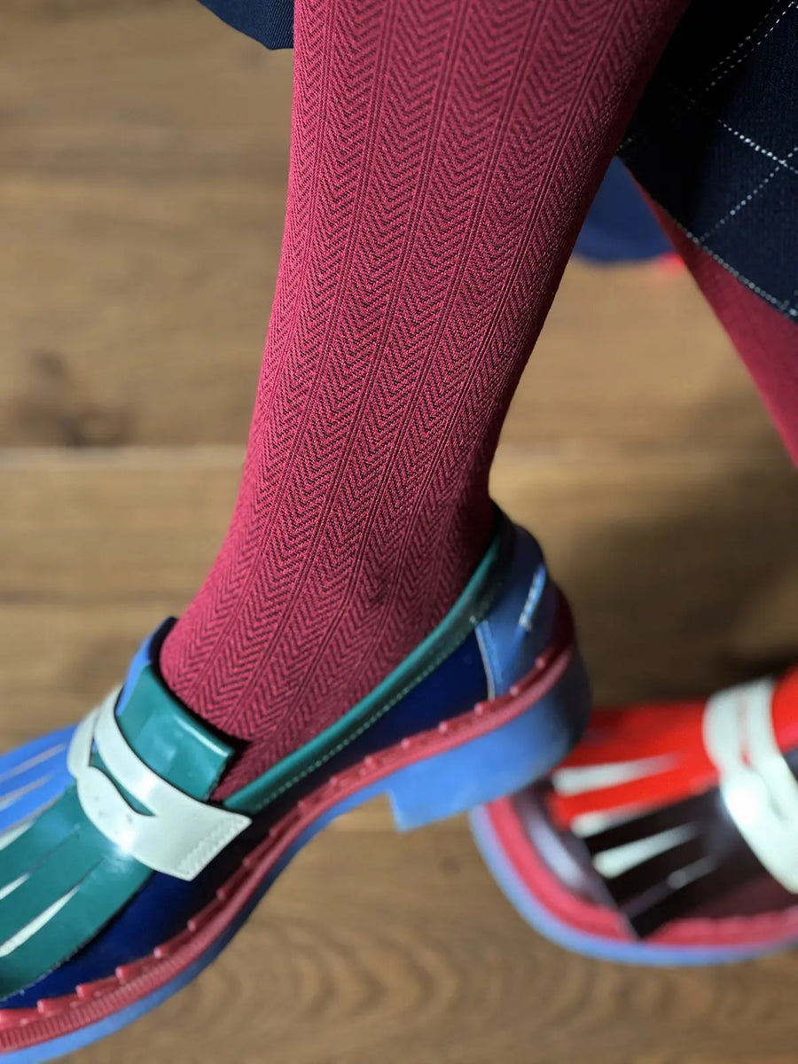 Martini Crimson Wool Tights – Elise Design