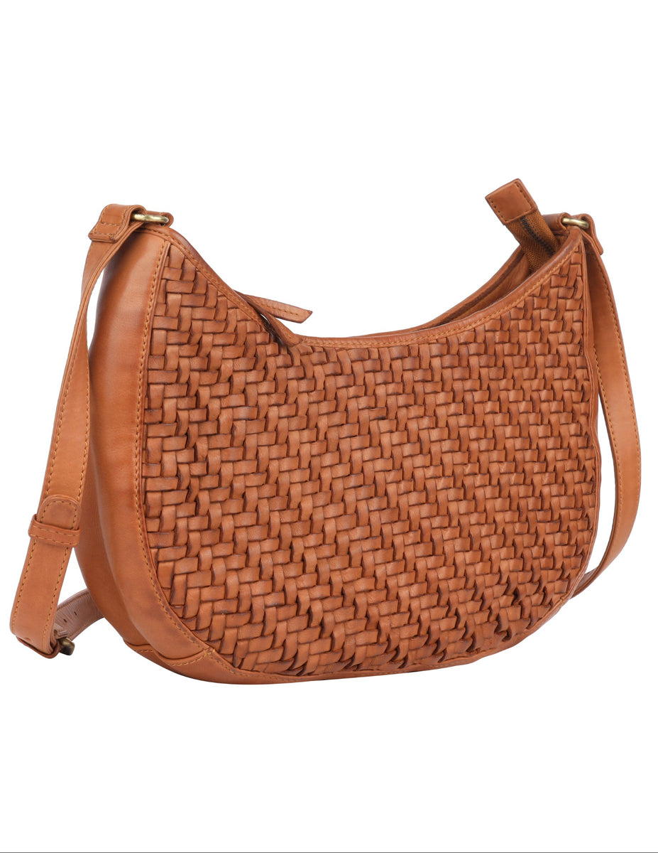 Ballarat Weave Cross Body Bag - Tan – Elise Design
