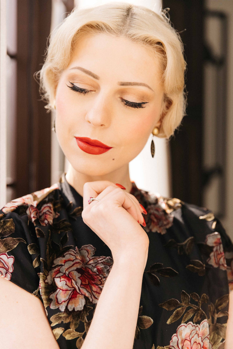 Winnie Velvet Floral Dress – Elise Design