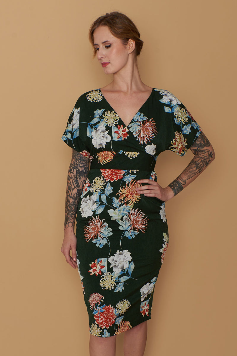 Jill Green Floral Dress – Elise Design
